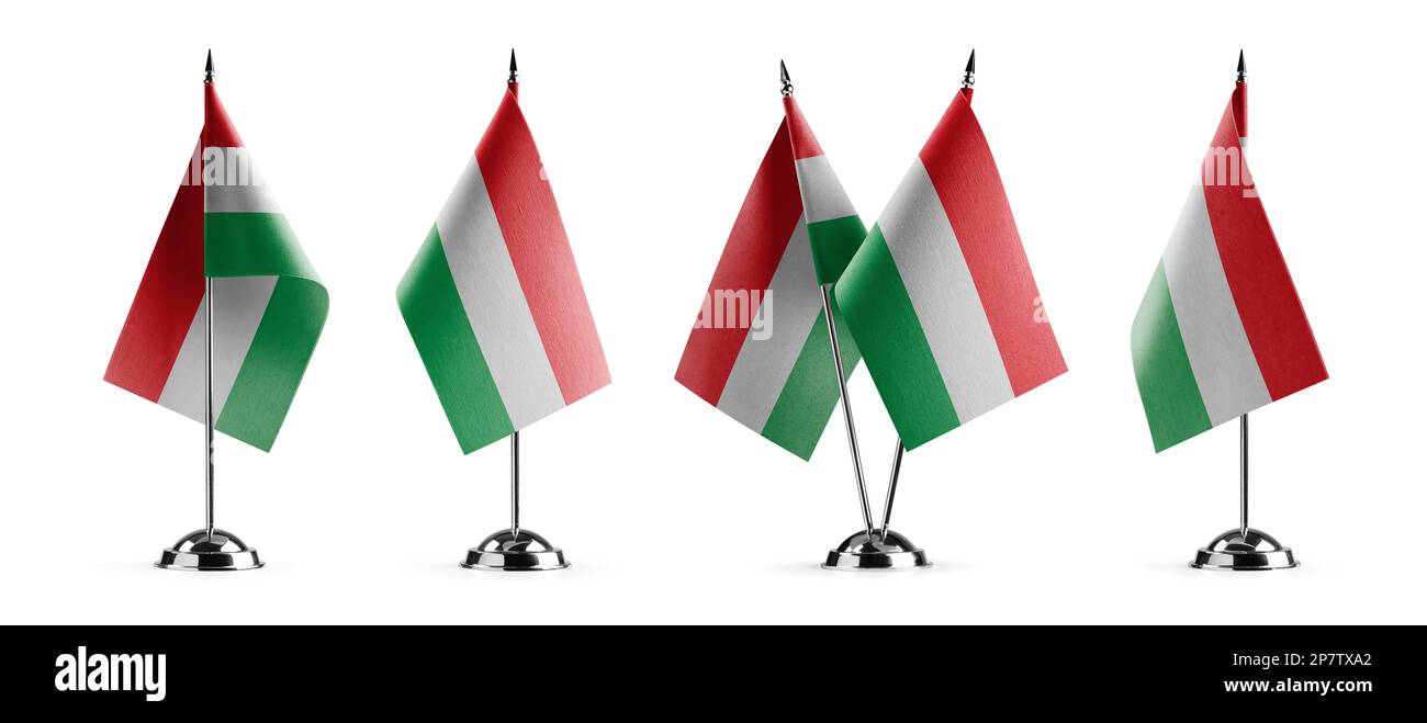 Small national flags of the Hungary on a white background Stock Photo ...