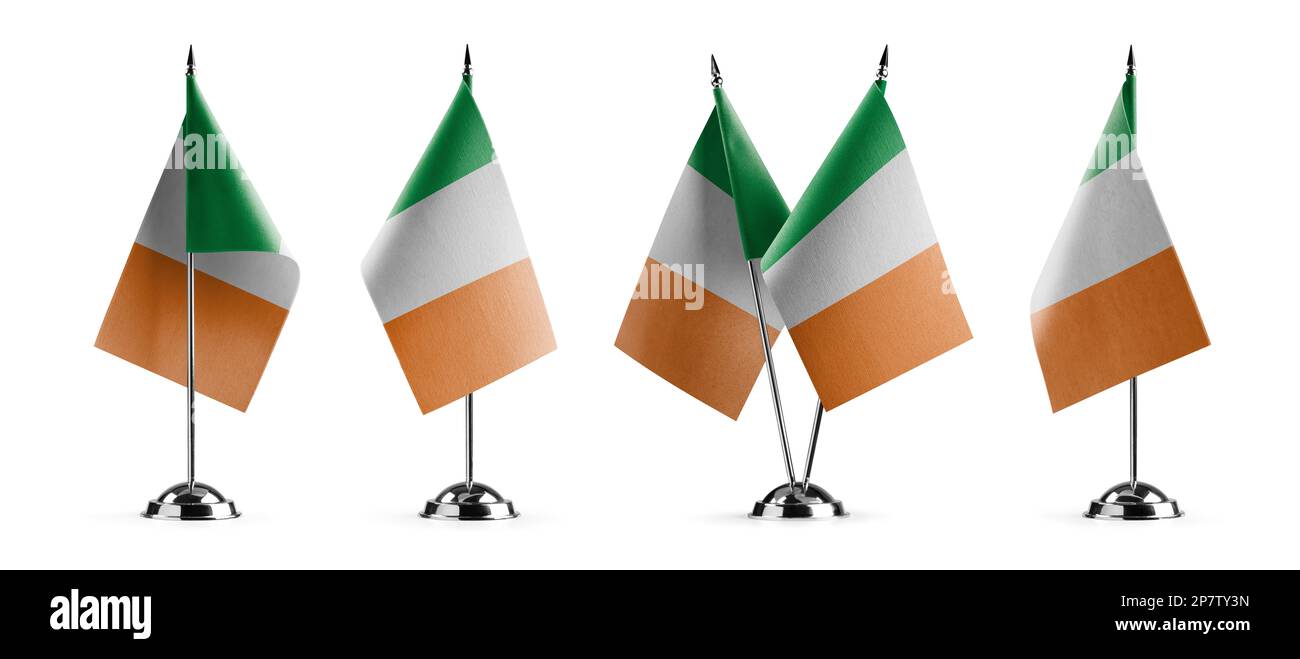 Small national flags of the Ireland on a white background Stock Photo ...
