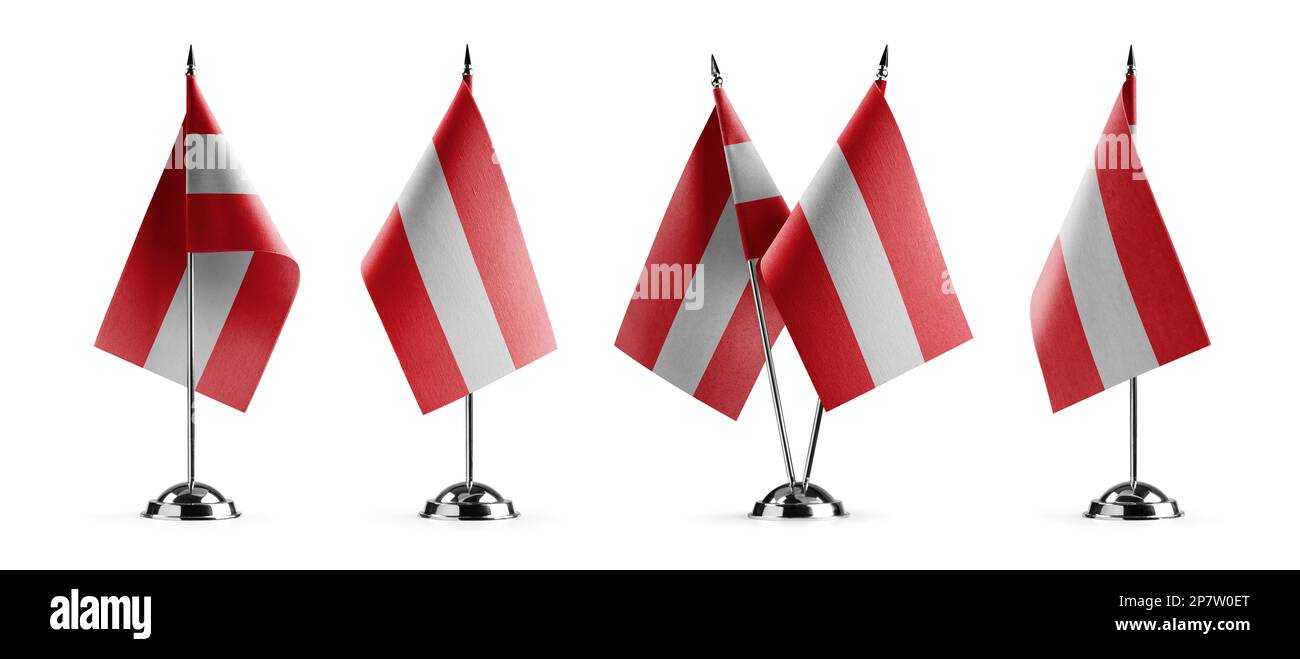 Small national flags of the Austria on a white background Stock Photo ...