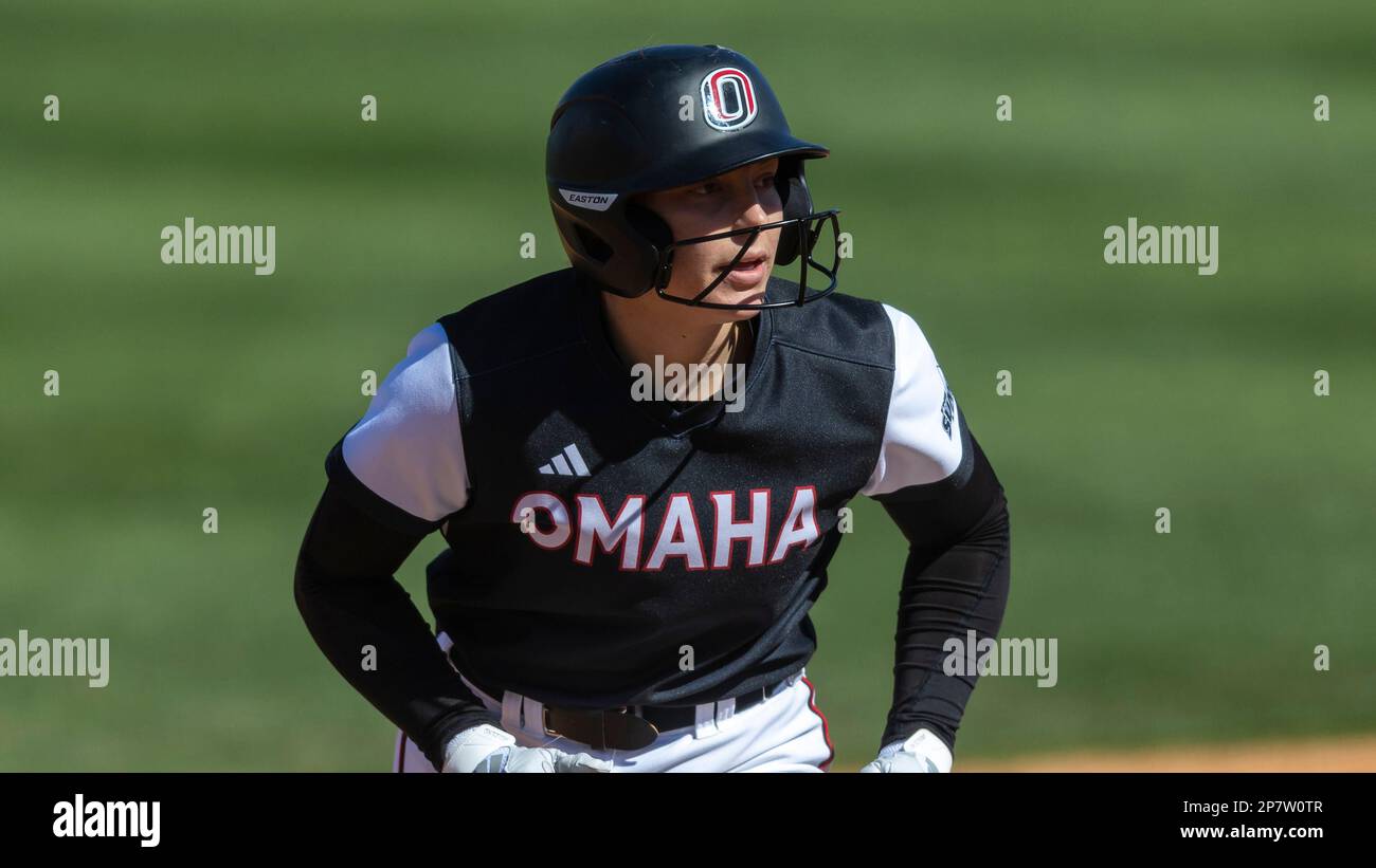 Omaha catcher Sydney Ross watches a pitch by University of the ...