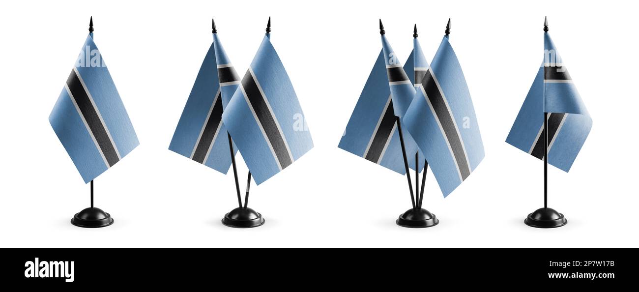 Small national flags of the Botswana on a white background Stock Photo ...
