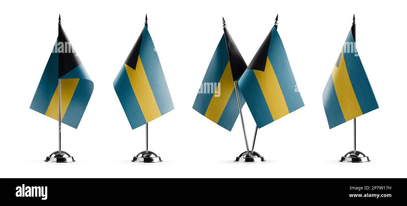 Small national flags of the Bahamas on a white background Stock Photo ...