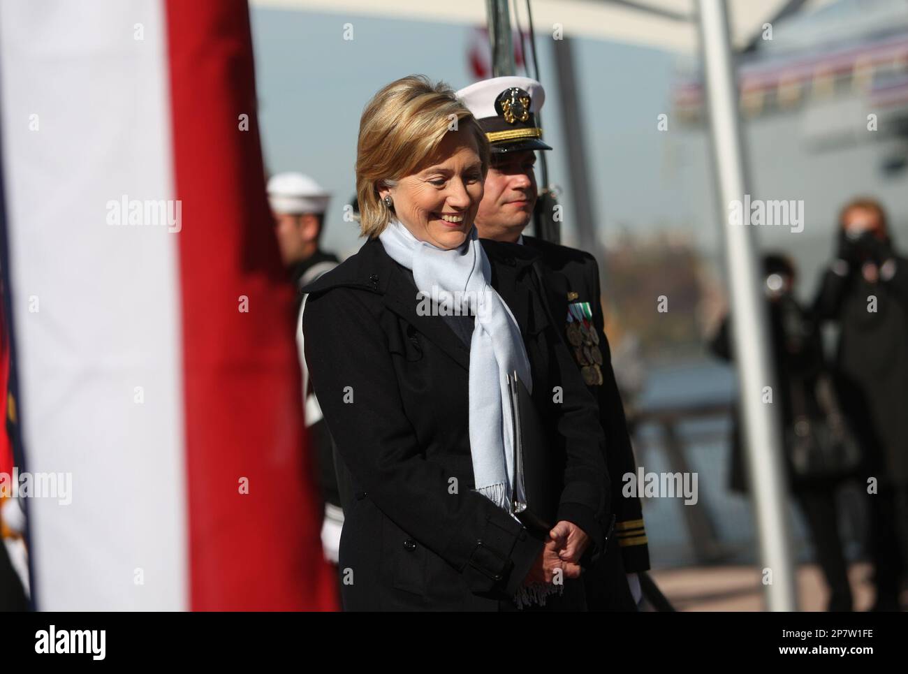 U.S. Secretary of State Hillary Rodham Clinton in introduced as the USS ...