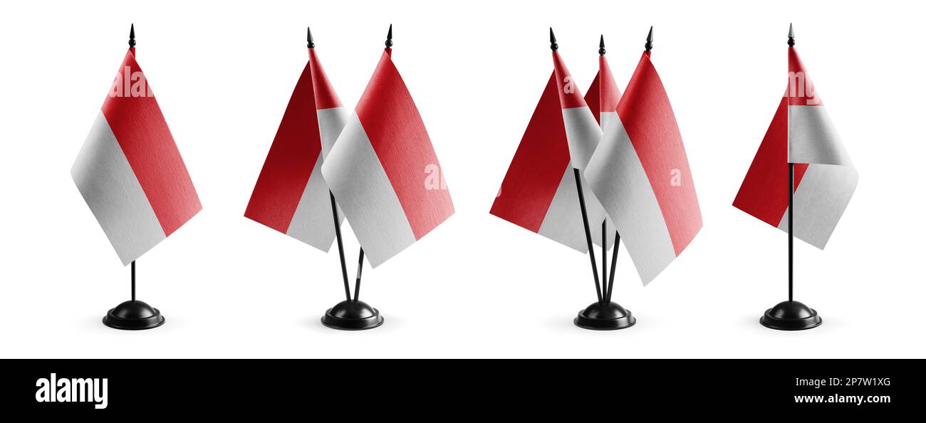 Small national flags of the Indonesia on a white background Stock Photo ...