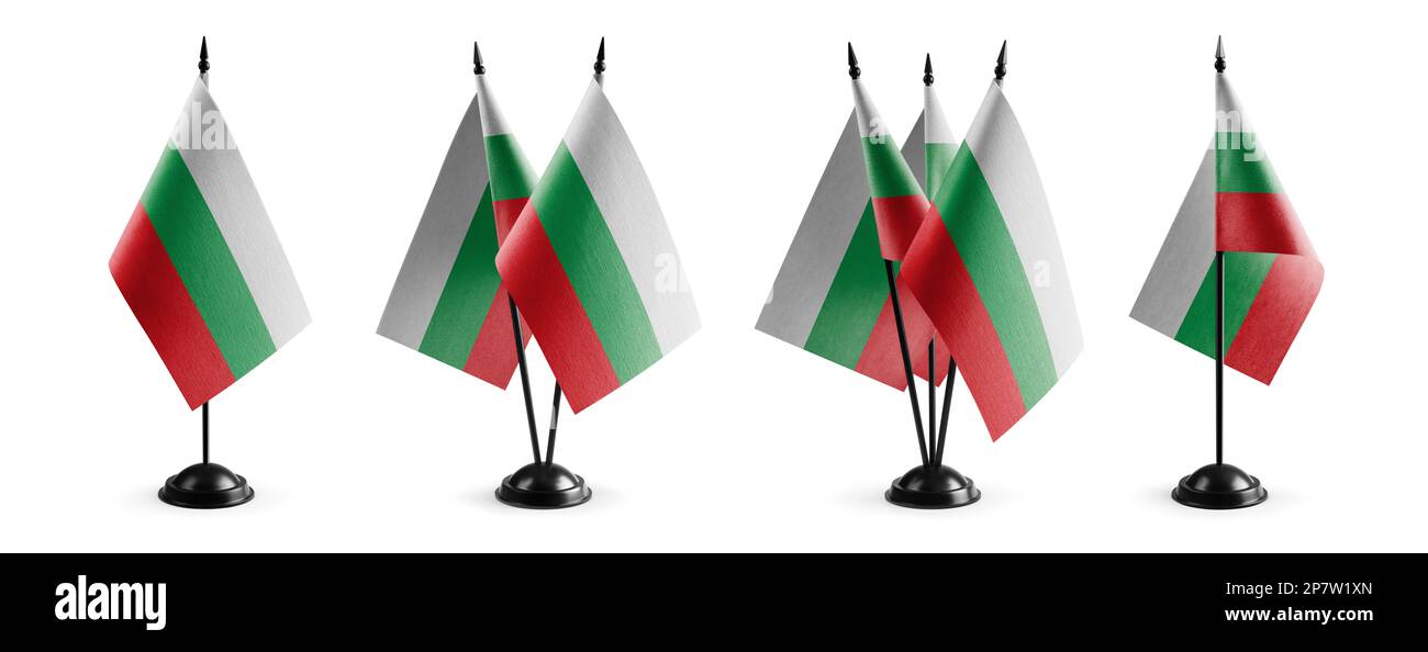 Small national flags of the Bulgaria on a white background Stock Photo ...