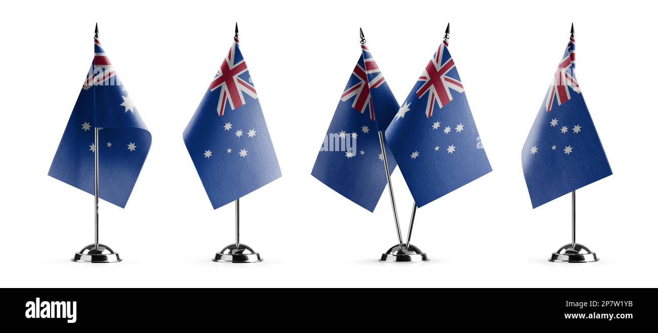 Small national flags of the Australia on a white background Stock Photo ...