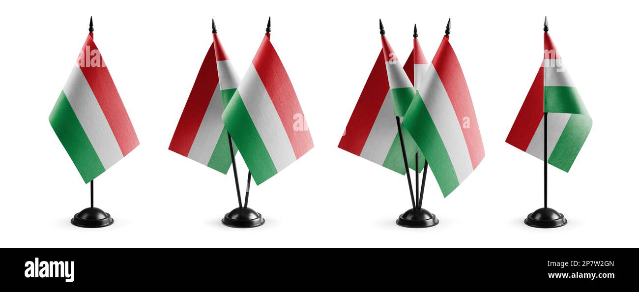 Small national flags of the Hungary on a white background Stock Photo ...