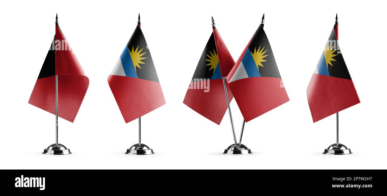 Small national flags of the Antigua and Barbuda on a white background ...