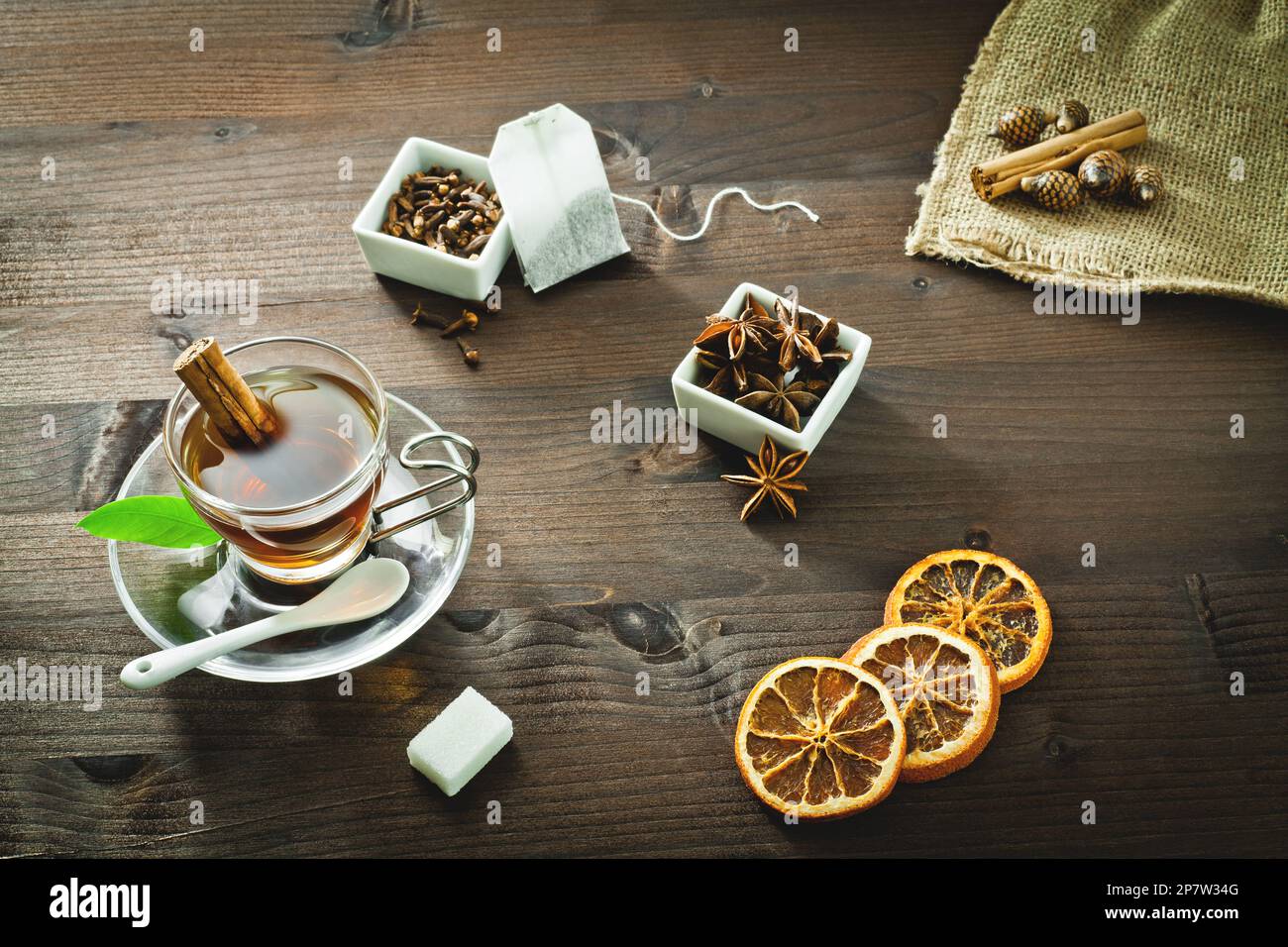orange,sugar,anise,cinnamon,cloves and dried flowers Stock Photo - Alamy