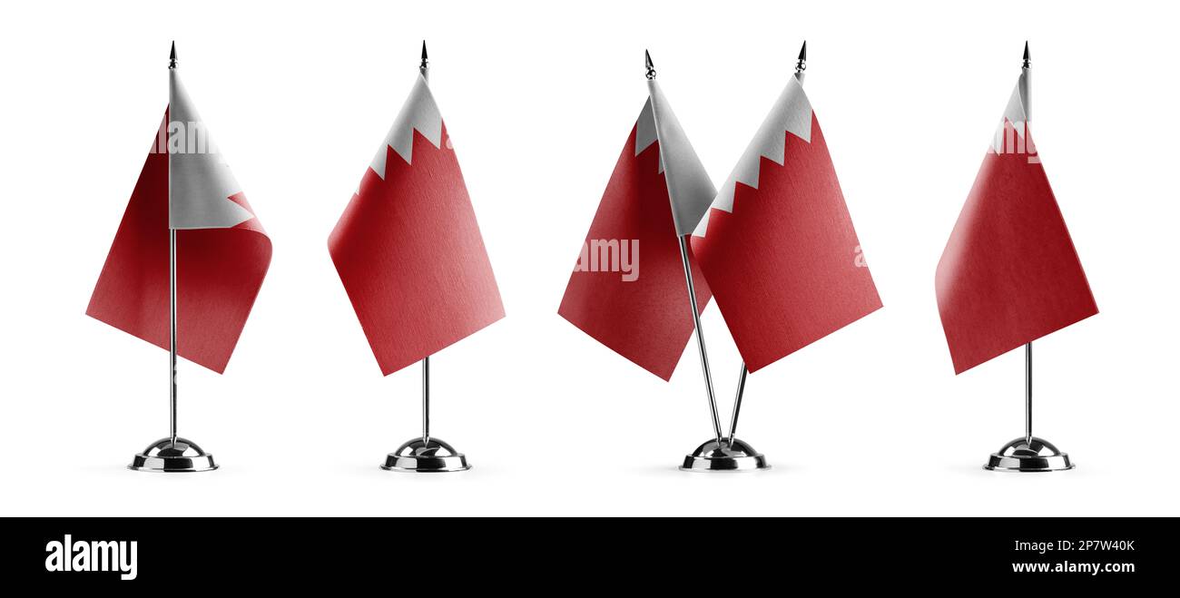 Small national flags of the Bahrain on a white background Stock Photo ...