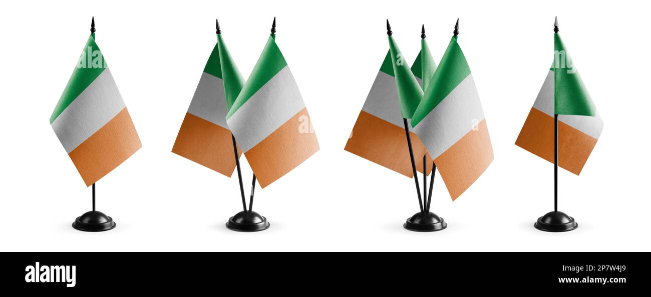 Small national flags of the Ireland on a white background Stock Photo ...