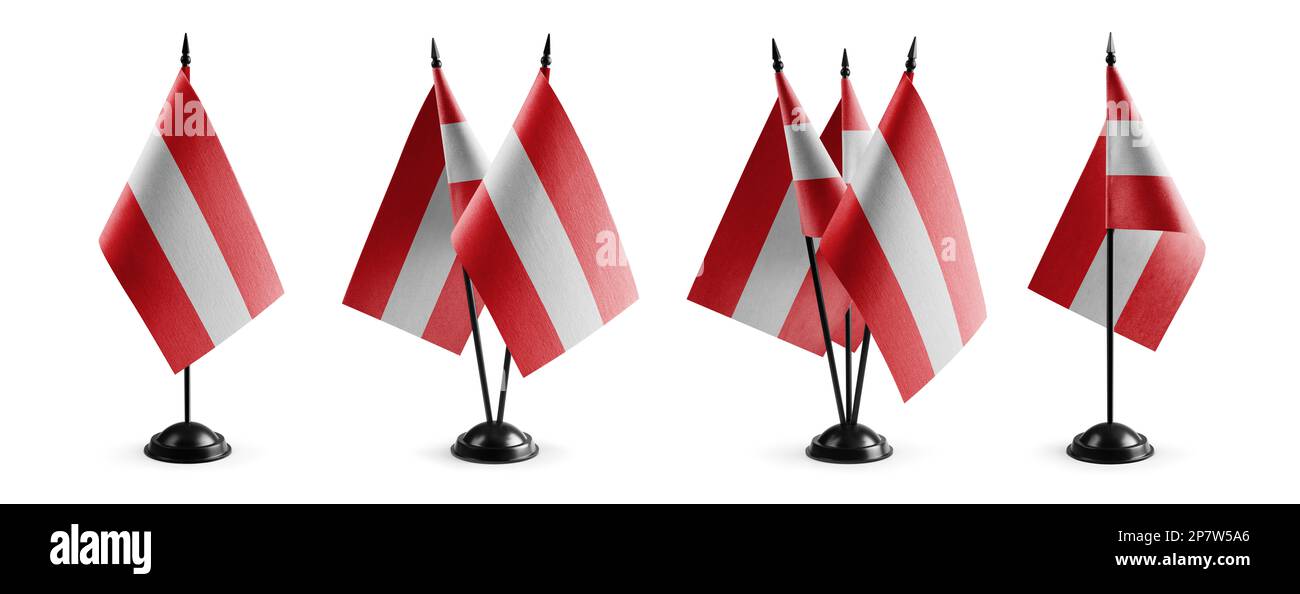 Small national flags of the Austria on a white background Stock Photo ...