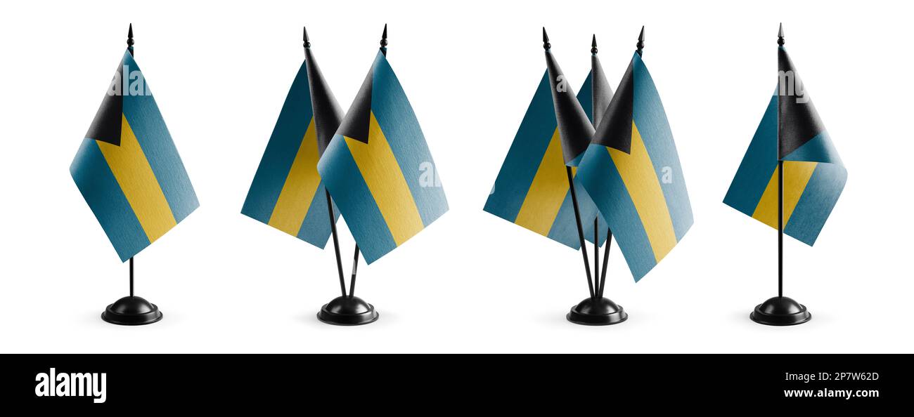 Small national flags of the Bahamas on a white background Stock Photo ...