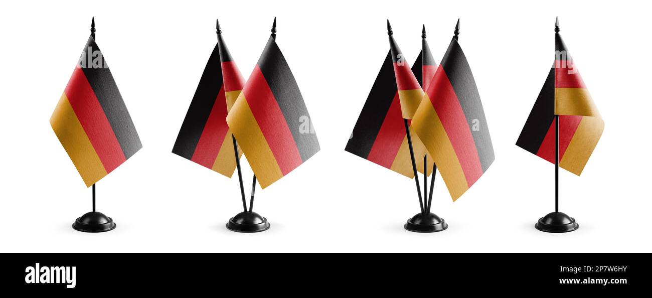 Small national flags of the Germany on a white background Stock Photo ...