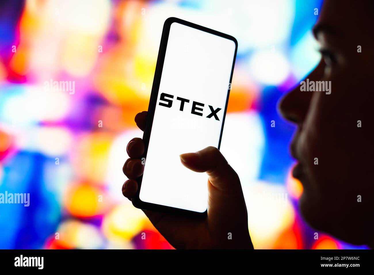 Brazil. 8th Mar, 2023. In this photo illustration, the STEX Exchange logo seen displayed on a ...