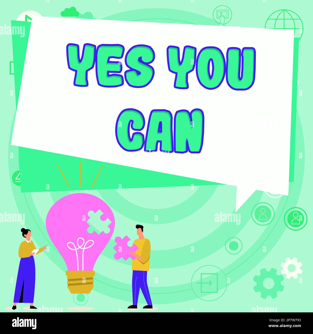 Sign displaying Yes You Can. Business idea Positivity Encouragement ...