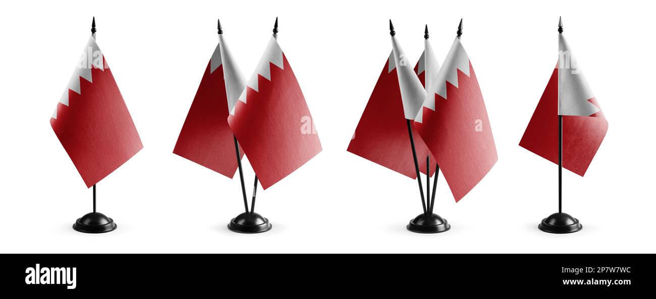Small national flags of the Bahrain on a white background Stock Photo ...