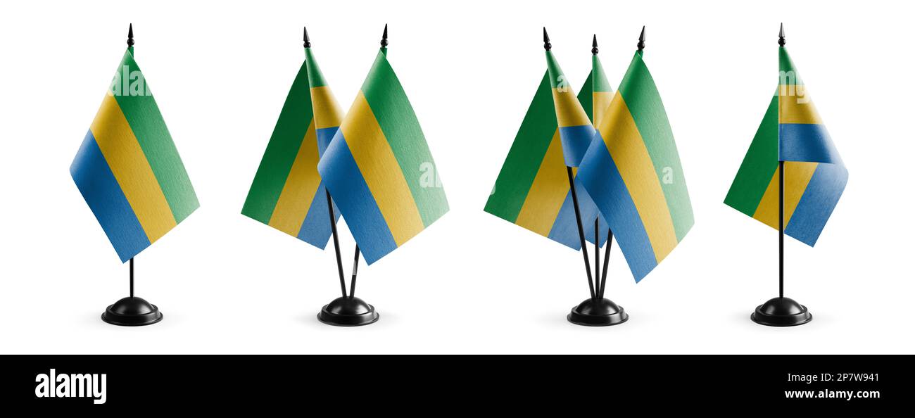 Small national flags of the Gabon on a white background Stock Photo - Alamy