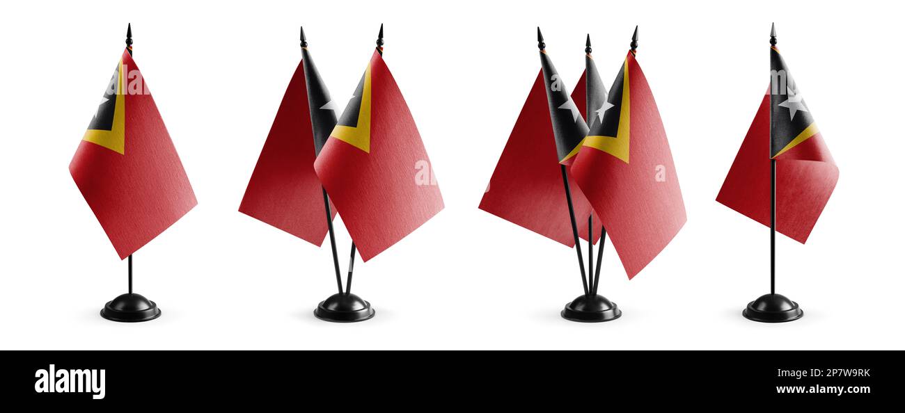 Small national flags of the East Timor on a white background Stock ...