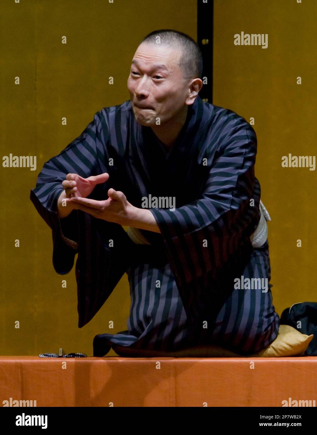 Japanese Rakugo master Sanyutei Ryuraku performs in Rome, Wednesday ...