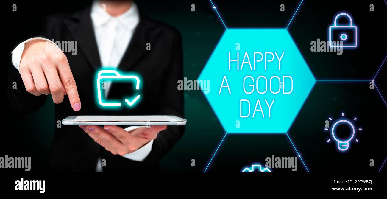 Conceptual caption Happy A Good Day. Business idea Best wishes for you ...