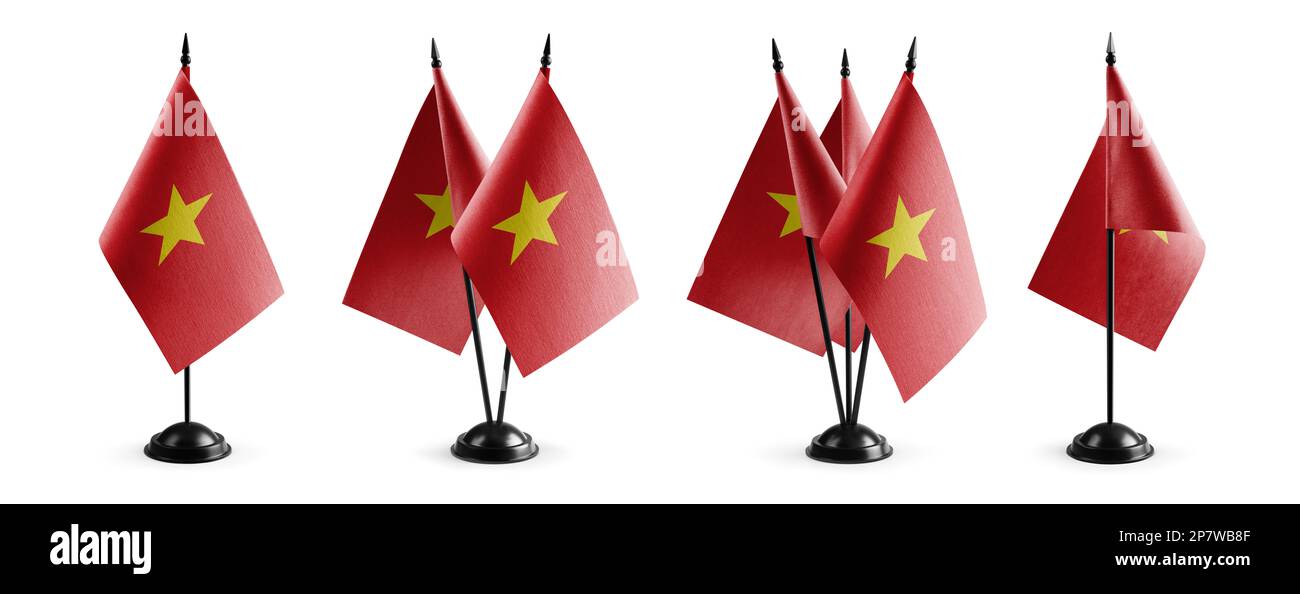 Small national flags of the Vietnam on a white background Stock Photo ...