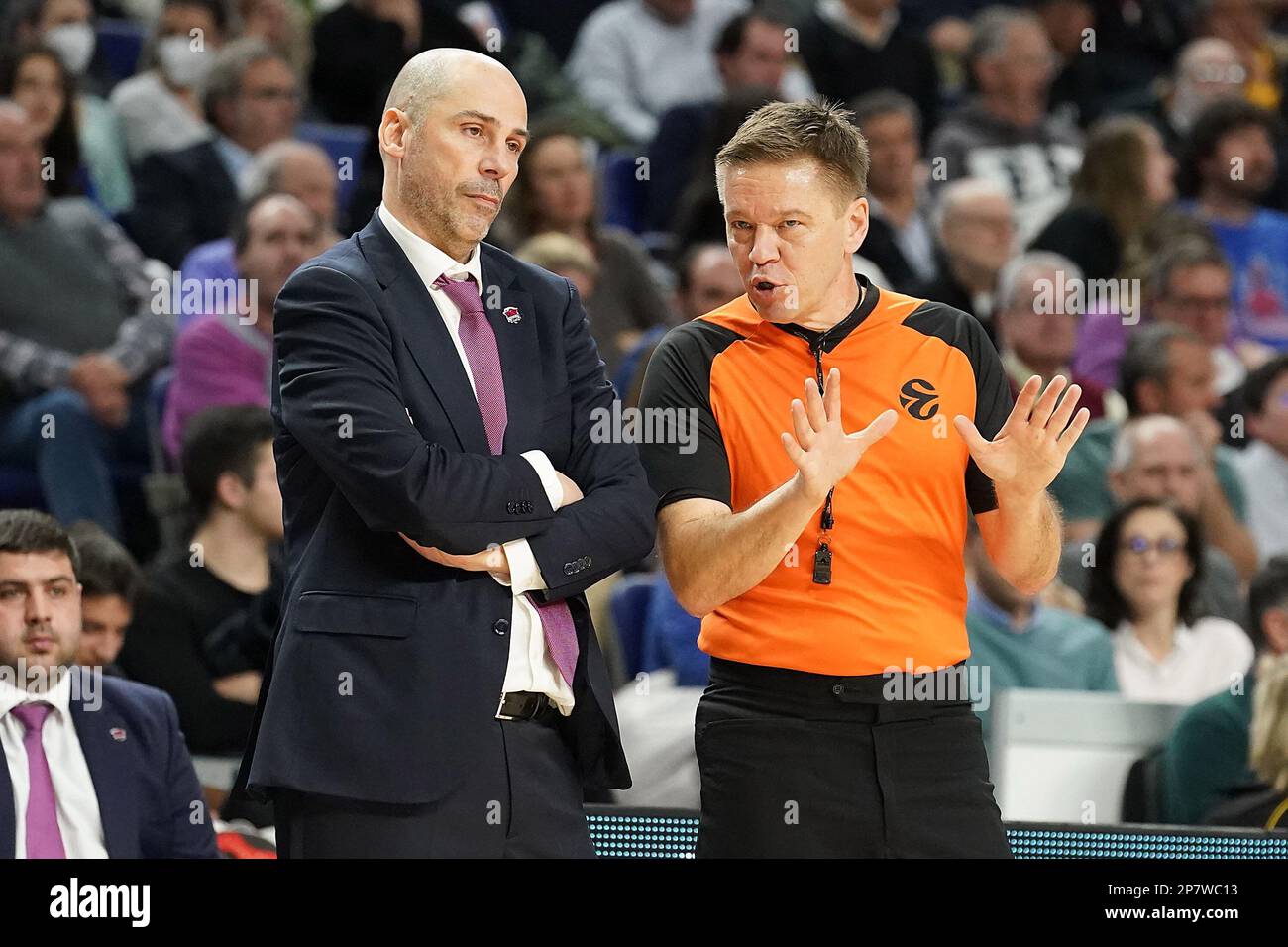 Slovenian referee Damir Javor with Cazoo Baskonia Vitoria-Gasteiz's ...