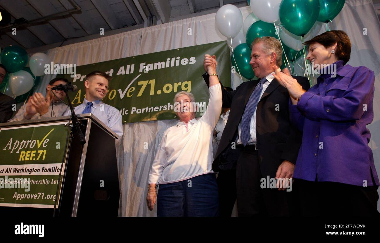 Eric Pedersen, left, his partner Rep. Jamie Pedersen, Pete-e Petersen ...
