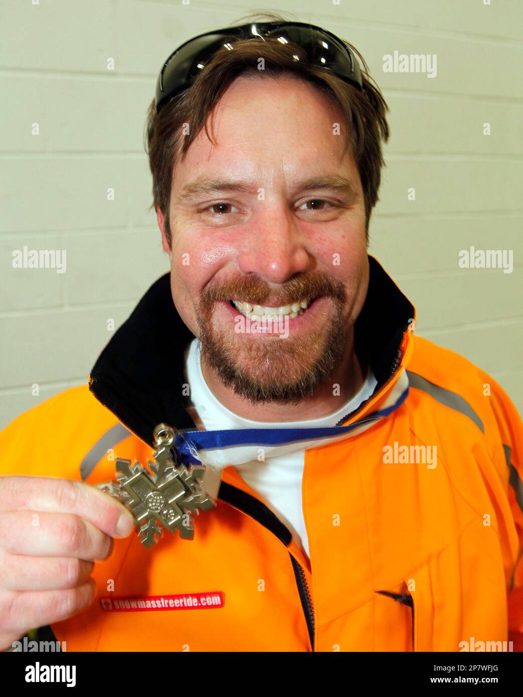 Mono skier Sam Ferguson, 38, shows off the silver medal he won at the ...