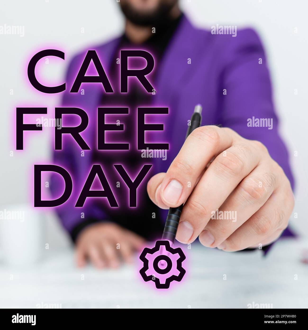 Sign displaying Car Free Day. Business showcase Environment protection ...