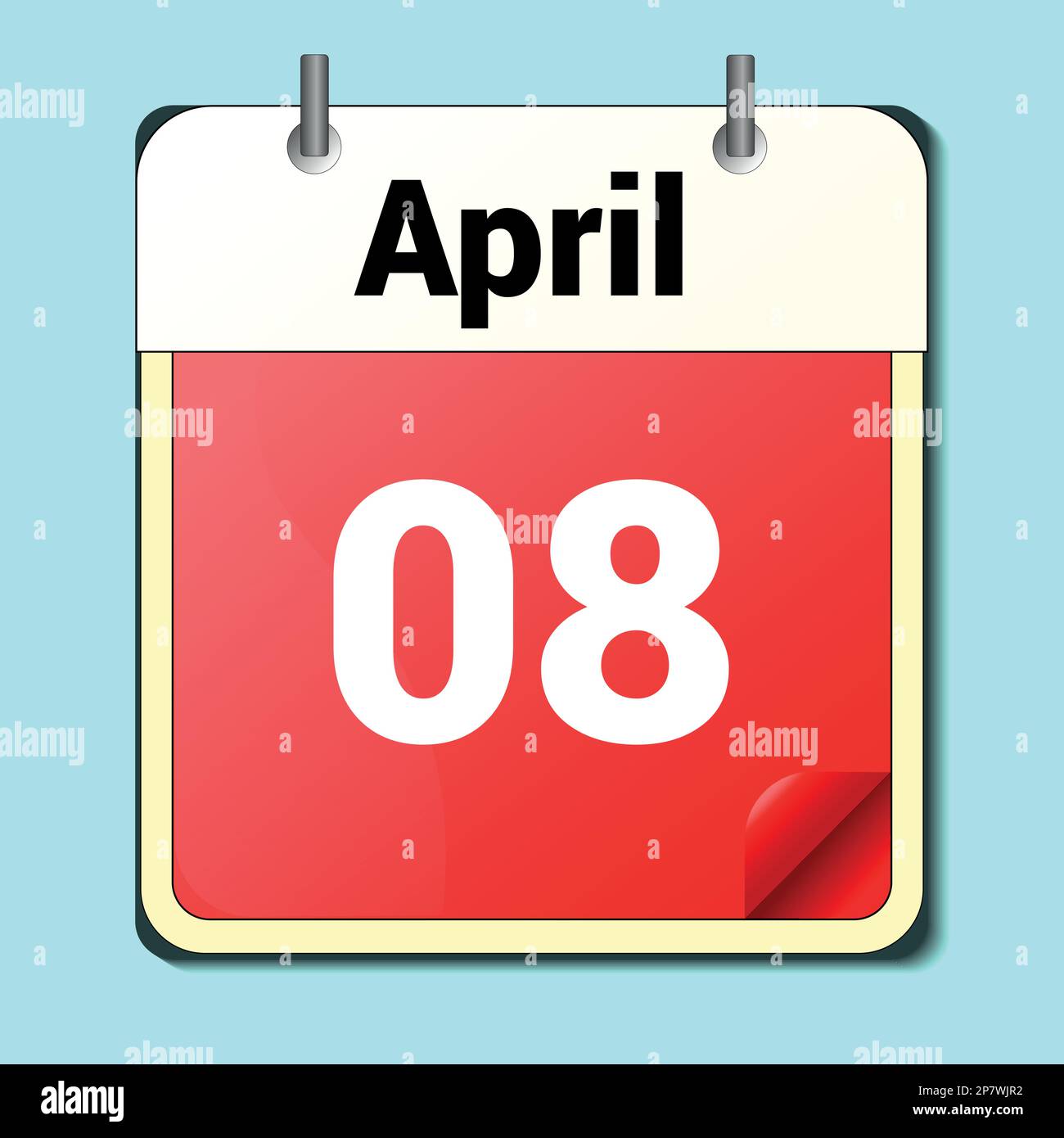 day on the calendar, vector image format, April 08 Stock Vector Image ...