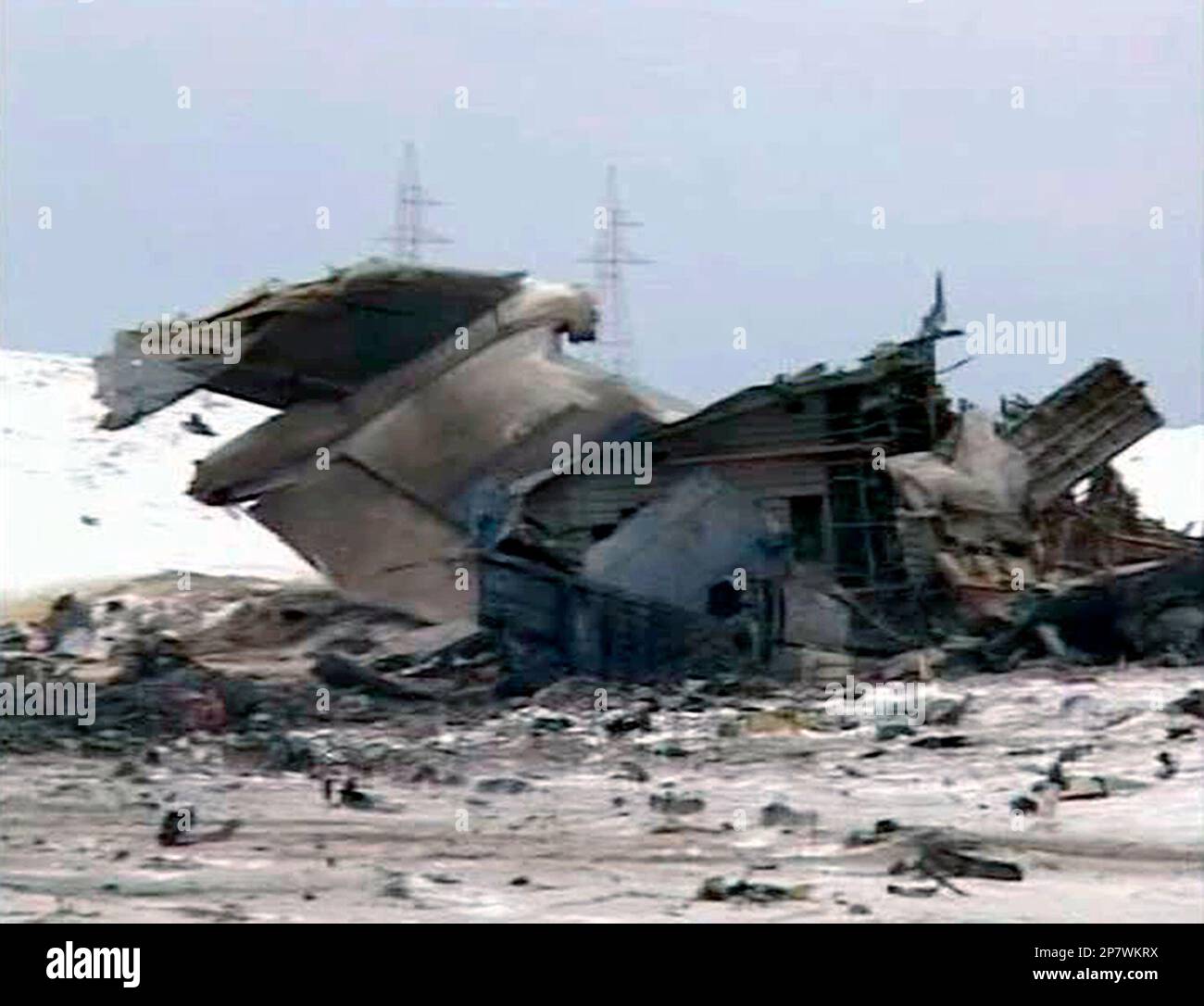 Parts of a Russian heavy-lift military cargo plane Ilyushin Il-76, that ...