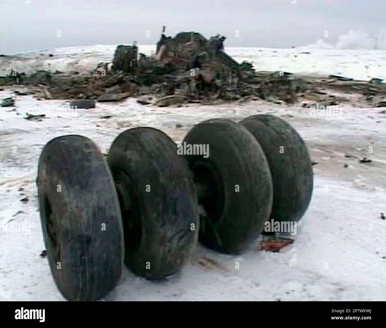Parts of a Russian heavy-lift military cargo plane Ilyushin Il-76, that ...