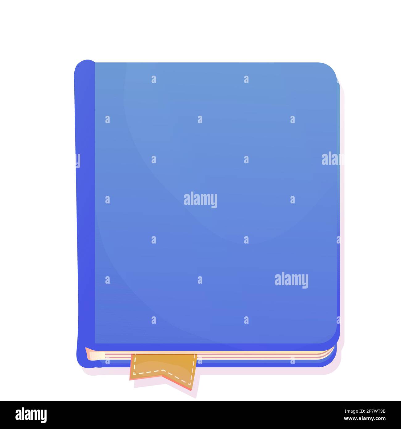 Notebook closed with spiral, marks top view in cartoon style isolated on white background ...