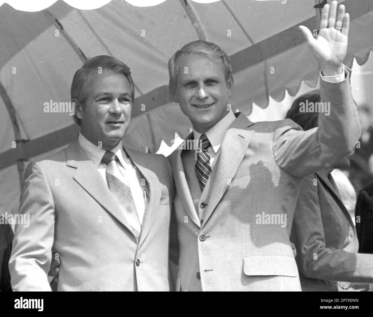 FILE - A March 10, 1980 file photo shows Dave Treen, right, Louisiana's ...