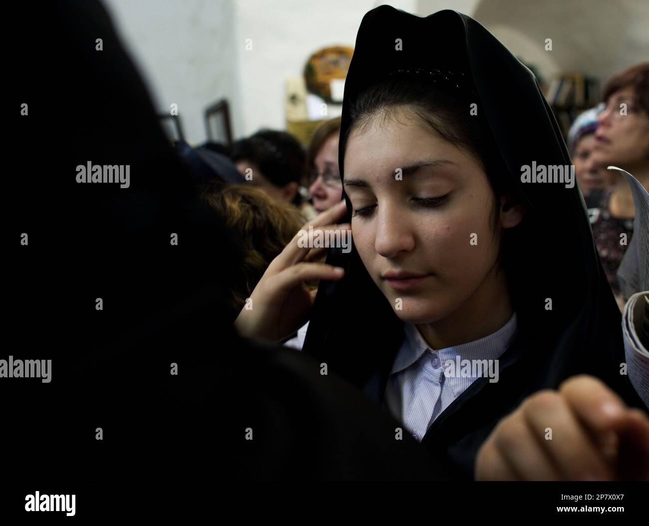 An ultra Orthodox Jewish woman prays inside the biblical Tomb of Rachel ...