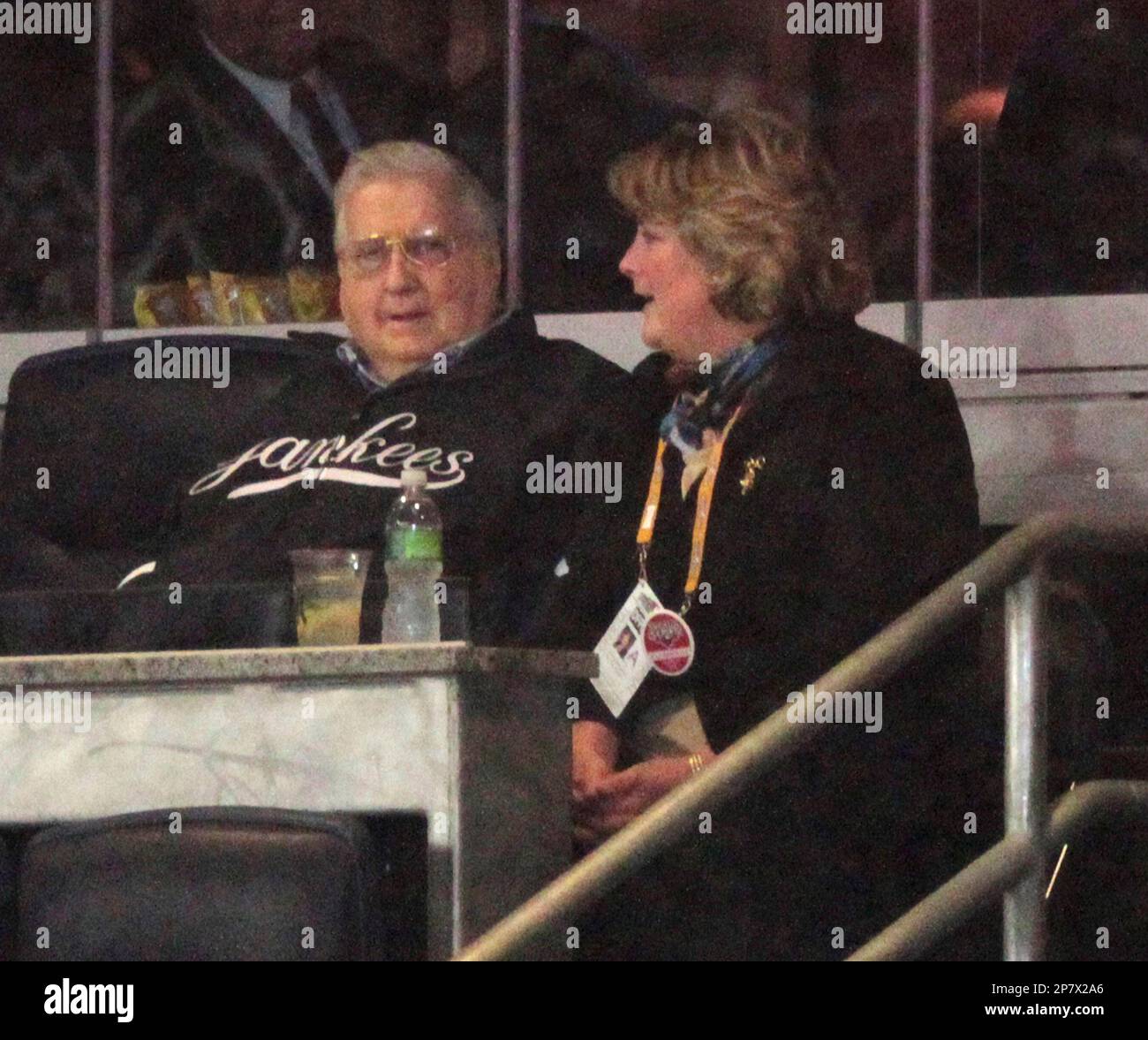 New York Yankees principal owner George Steinbrenner, left, and his ...