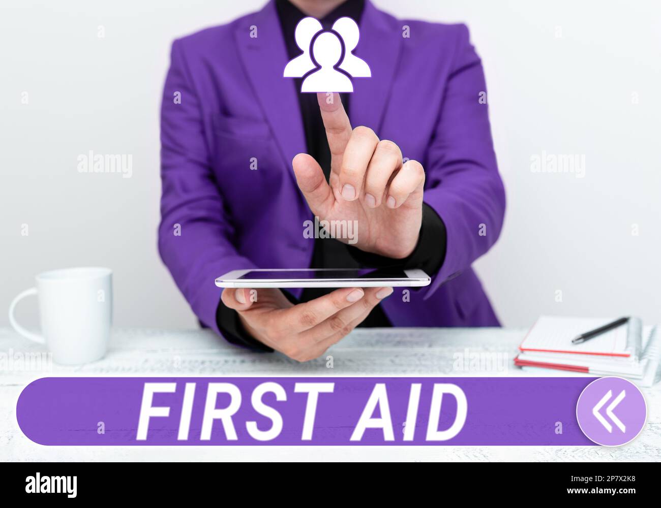 Sign displaying First Aid. Internet Concept Practise of healing small ...