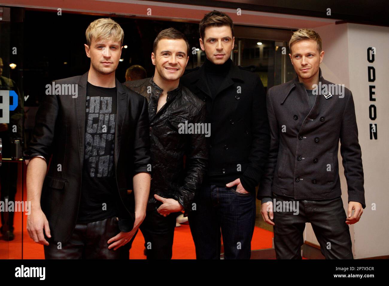 Irish band Westlife arrives at London's Leicester Square Odeon West End ...