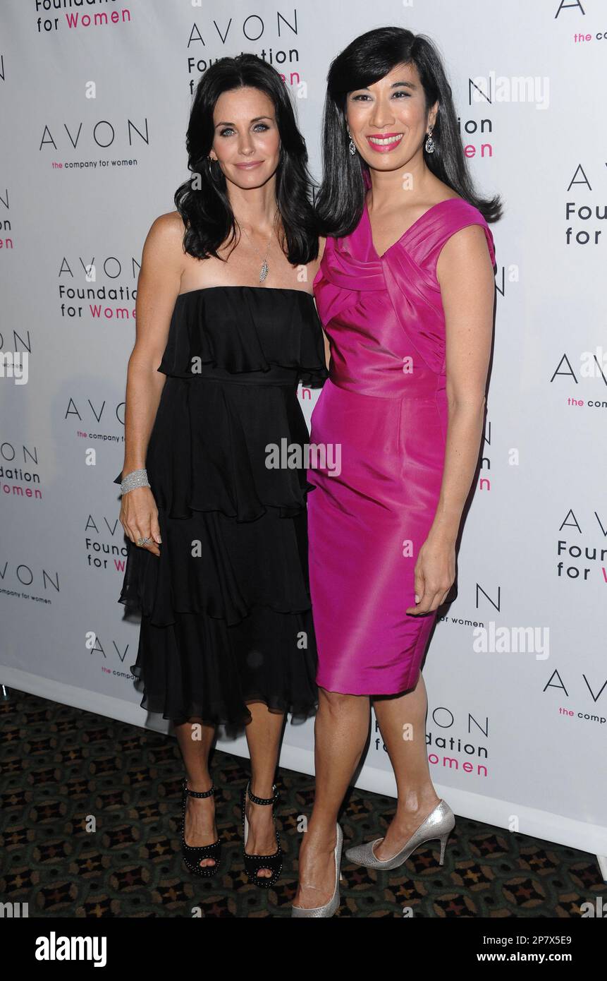 Actress Courteney Cox, left, and Avon Chairman and CEO Andrea Jung ...