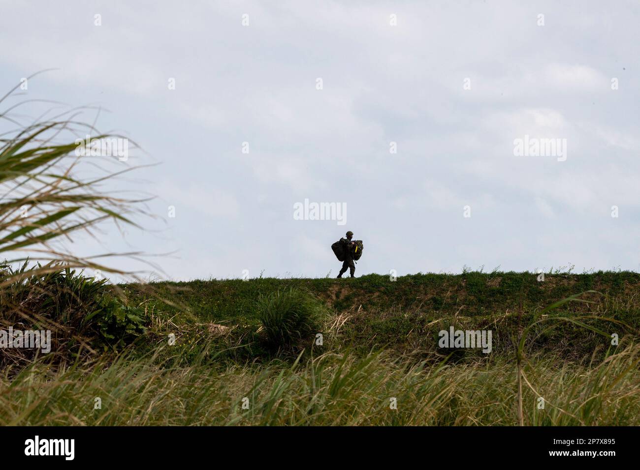 A Japan Ground Self-Defense Force paratrooper assigned to the 1st ...