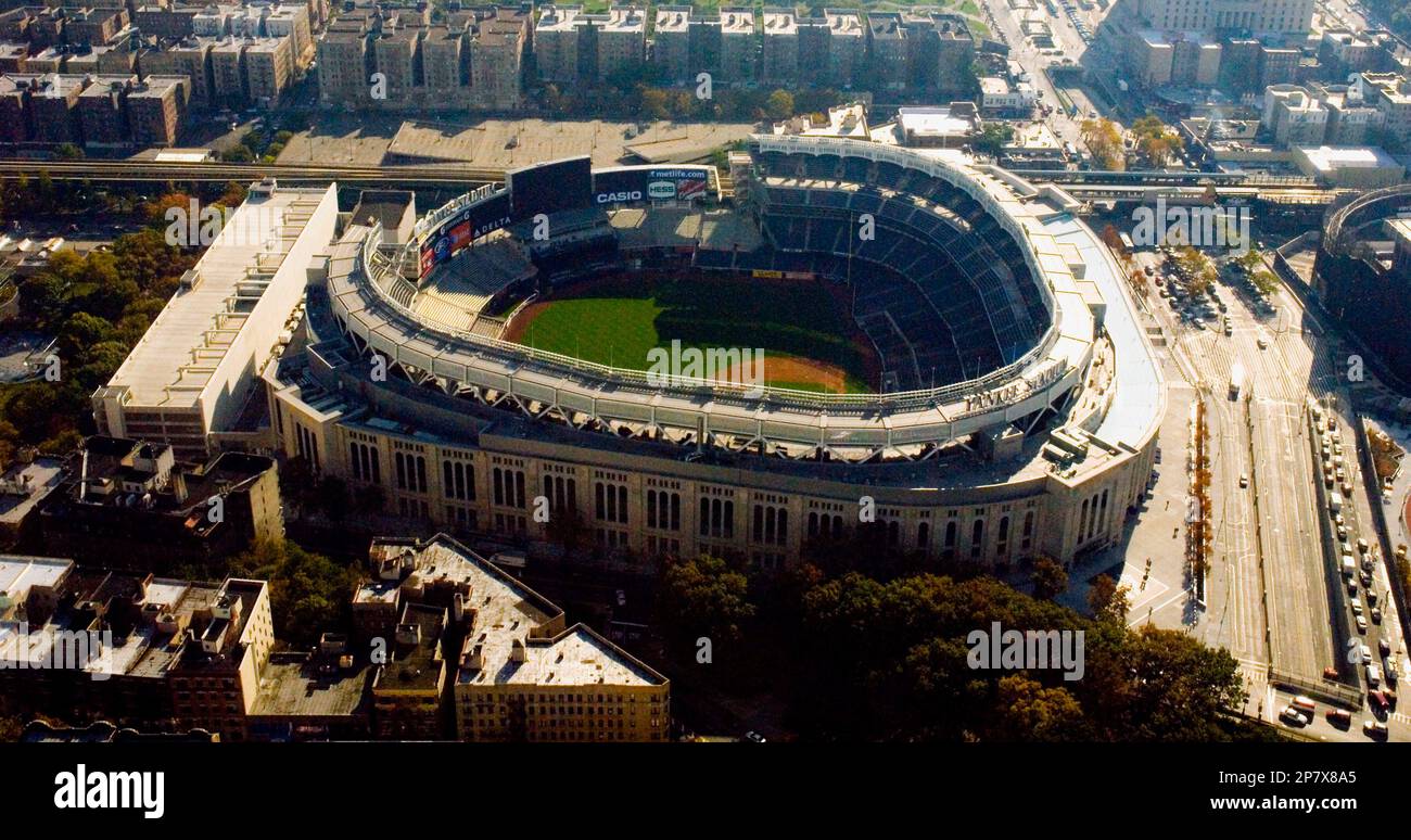 Aerial view of the new Yankee Stadiums as seen on Oct. 22, 2009 ...