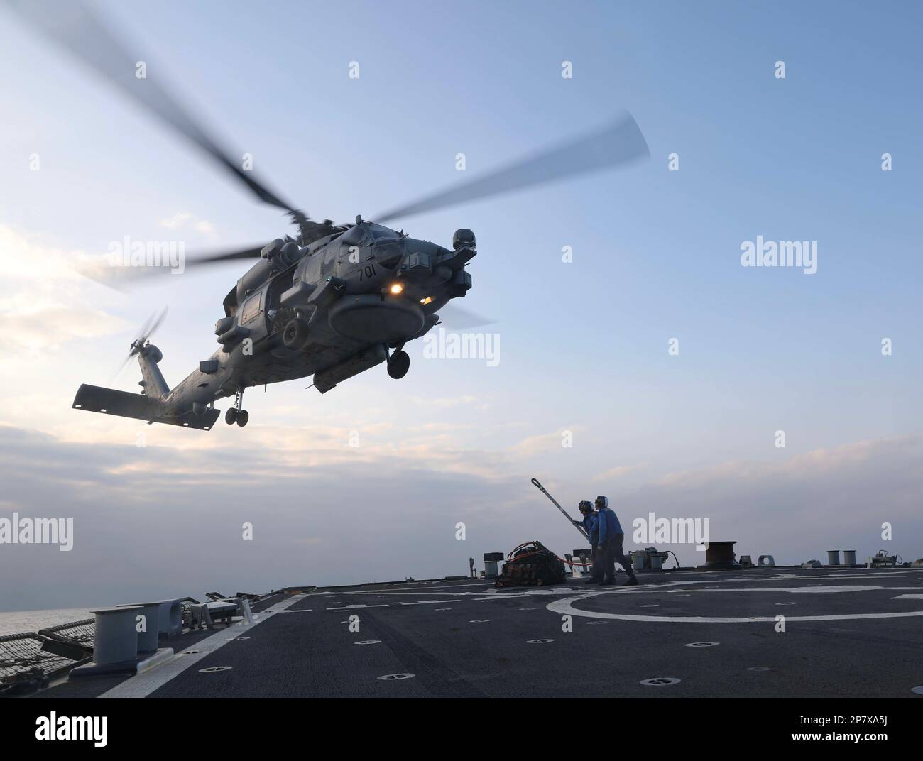 PACIFIC OCEAN (March 6, 2023) – Sailors assigned to the Arleigh Burke ...