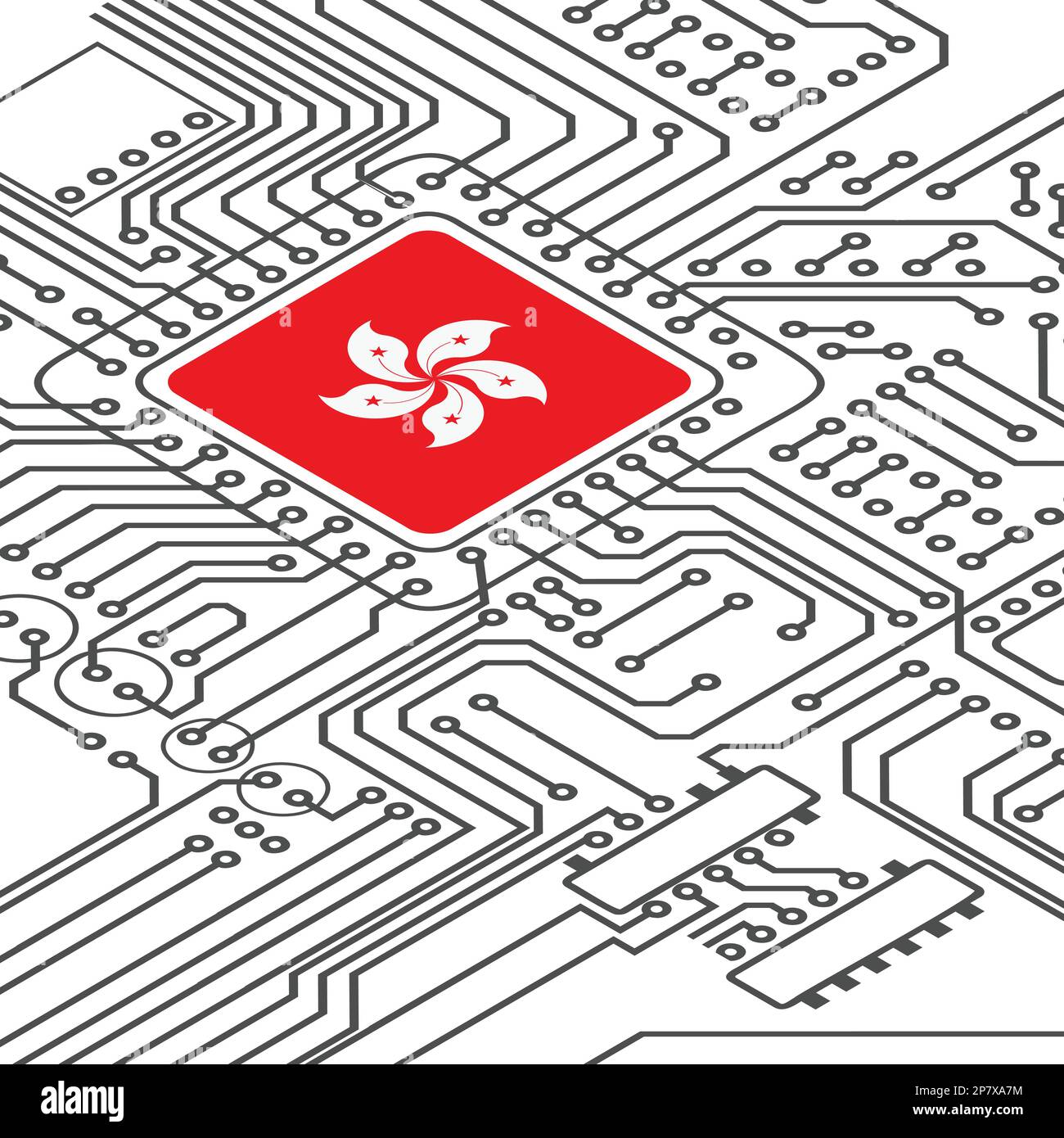 Electric circuit perspective Hong Kong microchip Stock Vector Image ...