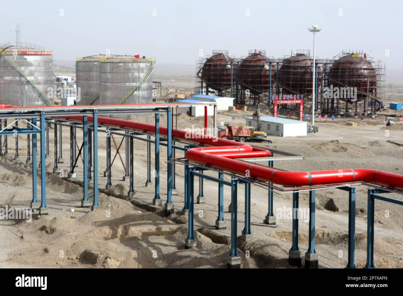 A view of the condensate gas field under construction at the PetroChina ...