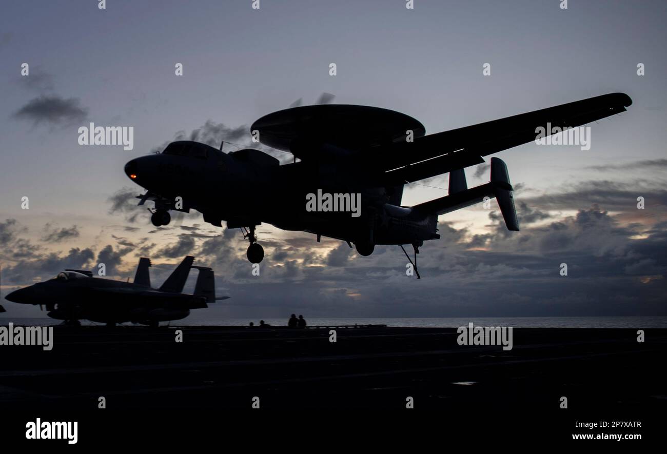 230307-N-DU622-1078 PHILIPPINE SEA (March 7, 2023) An E-2C Hawkeye from ...