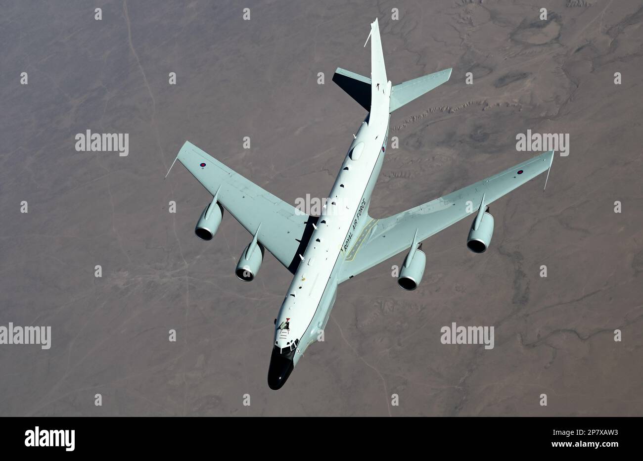 A Royal Air Force RC-135 Rivet Joint assigned to the RAF Intelligence ...