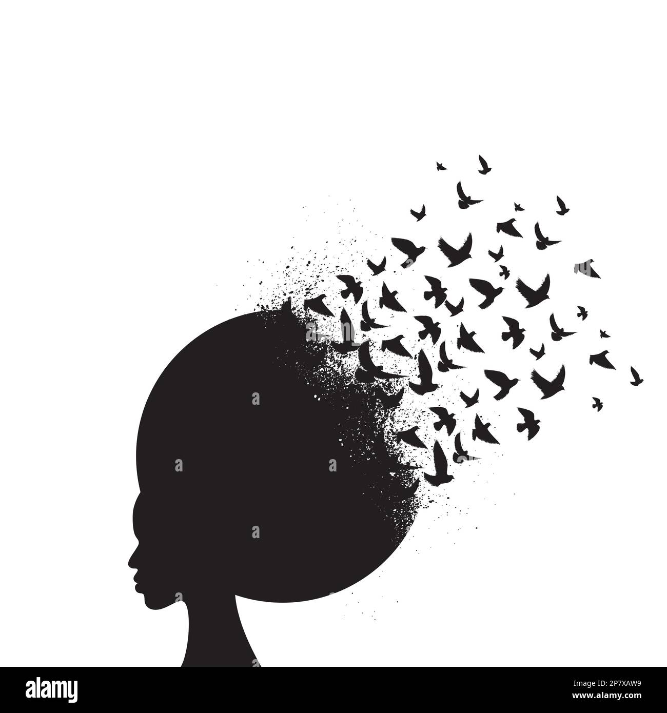 Abstract human head with birds Stock Vector Image & Art - Alamy
