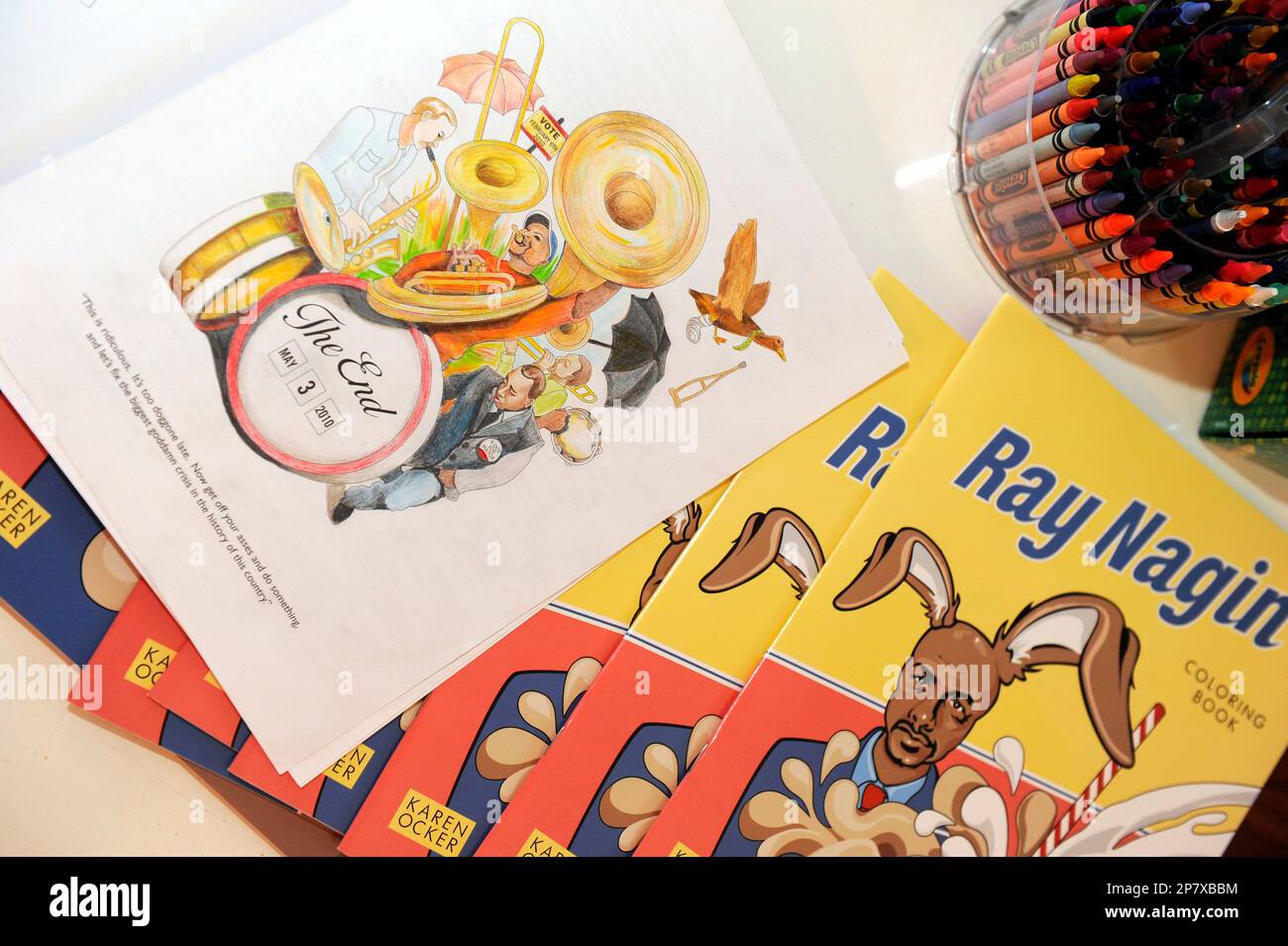 Artist Karen Ocker's coloring book "Ray Nagin Coloring Book" seen in a ...
