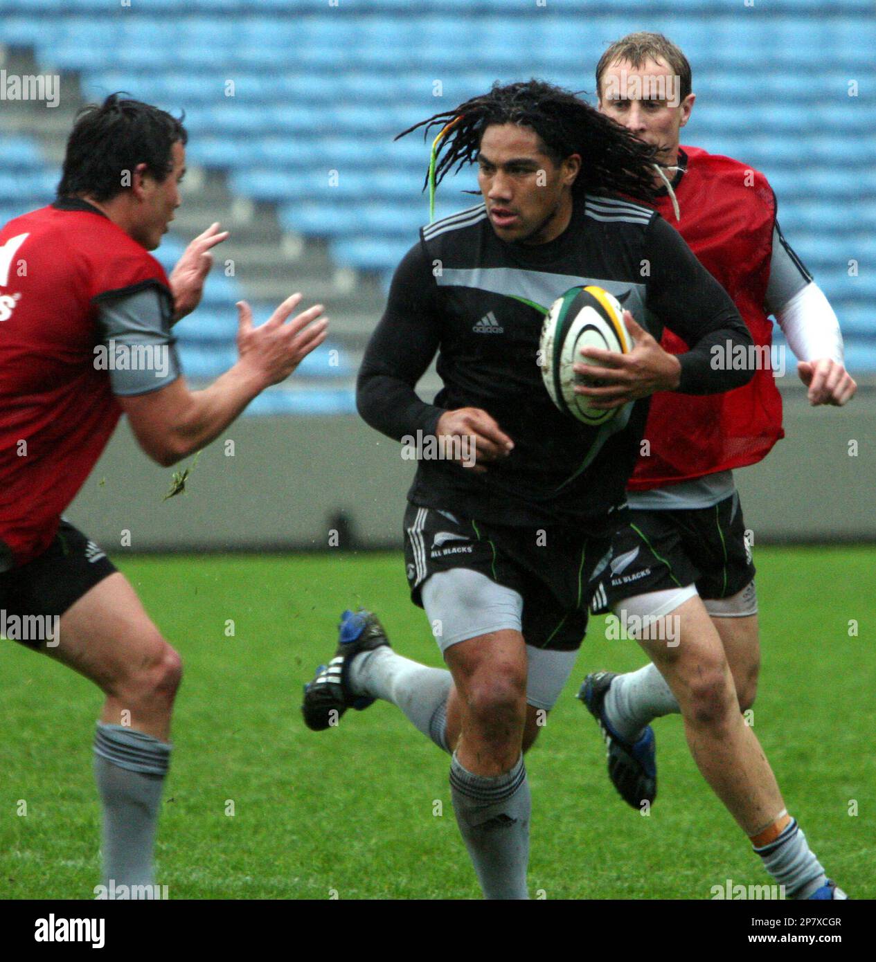 New Zealand's All Blacks Maa Nonu keeps the ball during the team's ...